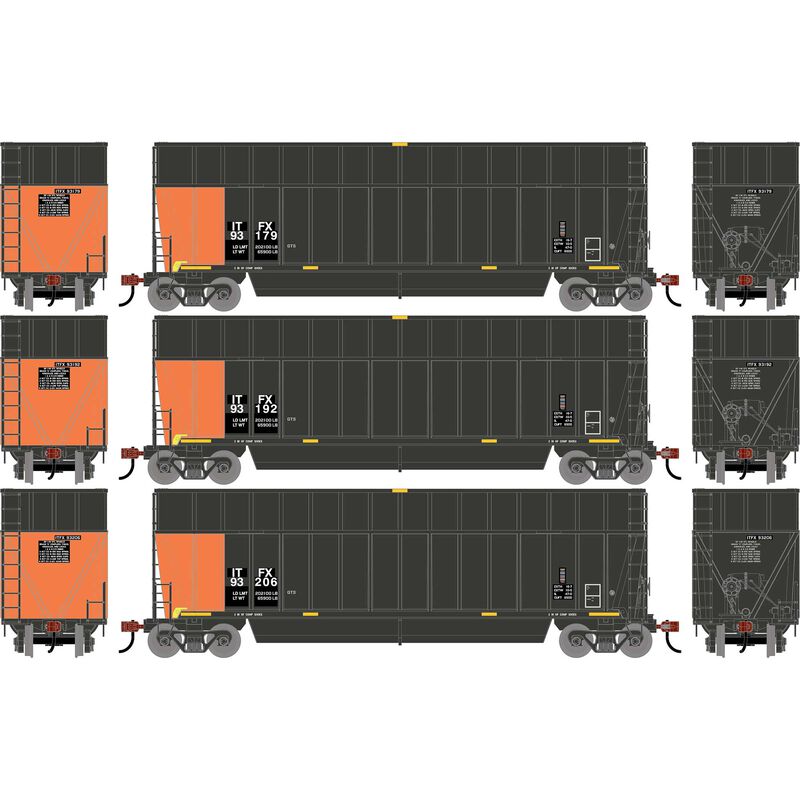 HO ATH Berwick Bathtub Extended Side Gondola, Primed For Grime ITFX #93179/93192/93206 (3) Model ...