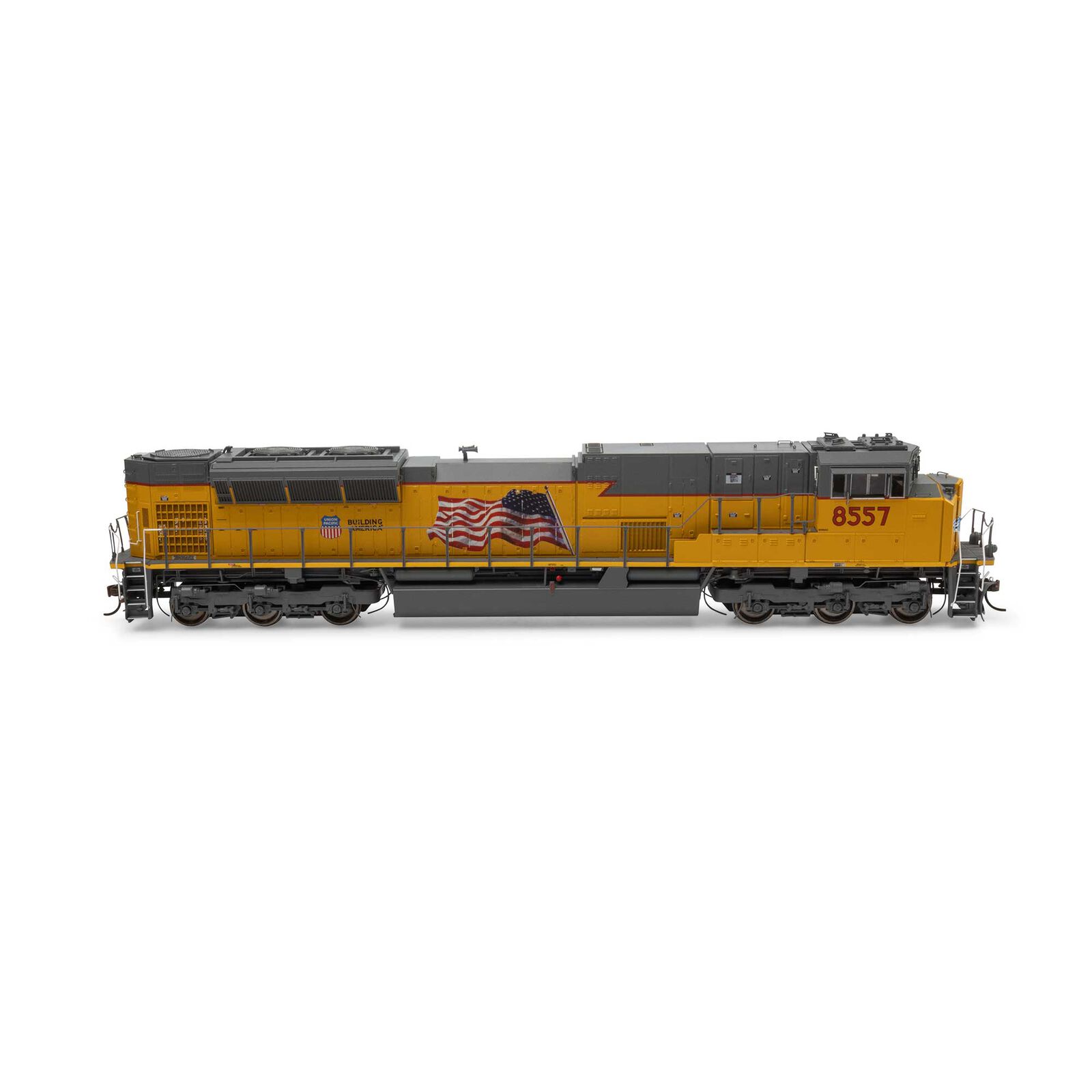 HO EMD SD90MAC-H Ph2 Locomotive, with DCC & Sound, UP 'Flag' Legendary Liveries #8557 Model ...