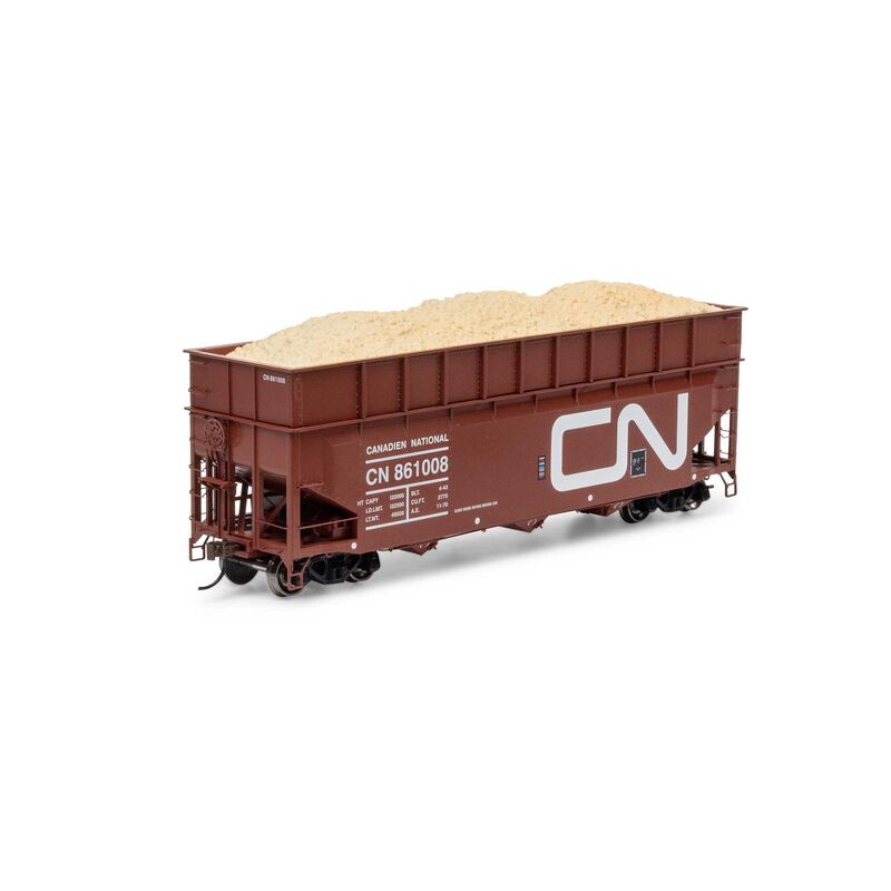 HO 40' Wood Chip Hopper with Load, CN #861008 Model Train | Athearn