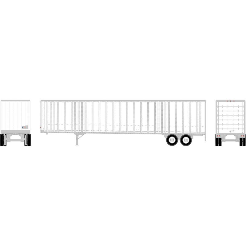 HO ATH 48' Wedge Trailer, White Unlettered/Unnumbered Model Train | Athearn