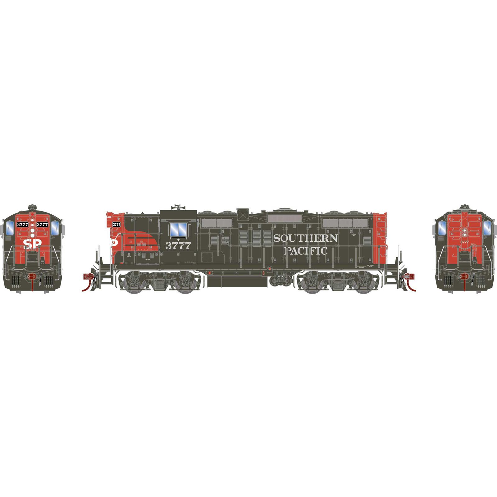 HO GP9E Locomotive with DCC & Sound, SP #3777 Model Train | Athearn