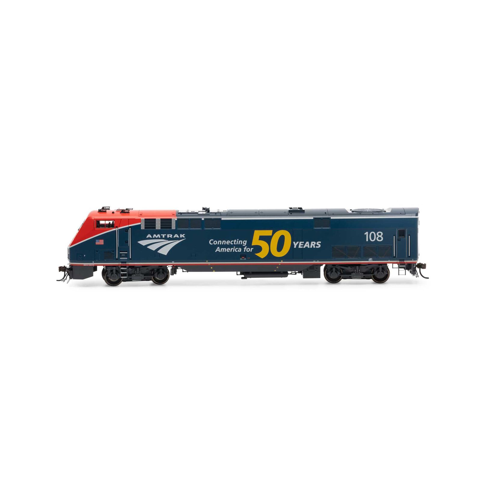 HO P42 with DCC & Sound, Amtrak/50th Phase VI #108 Model Train | Athearn