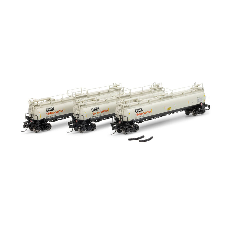 N TankTrain Intermediate, GATX White/Black #75552/75553/75554 (3) Model ...