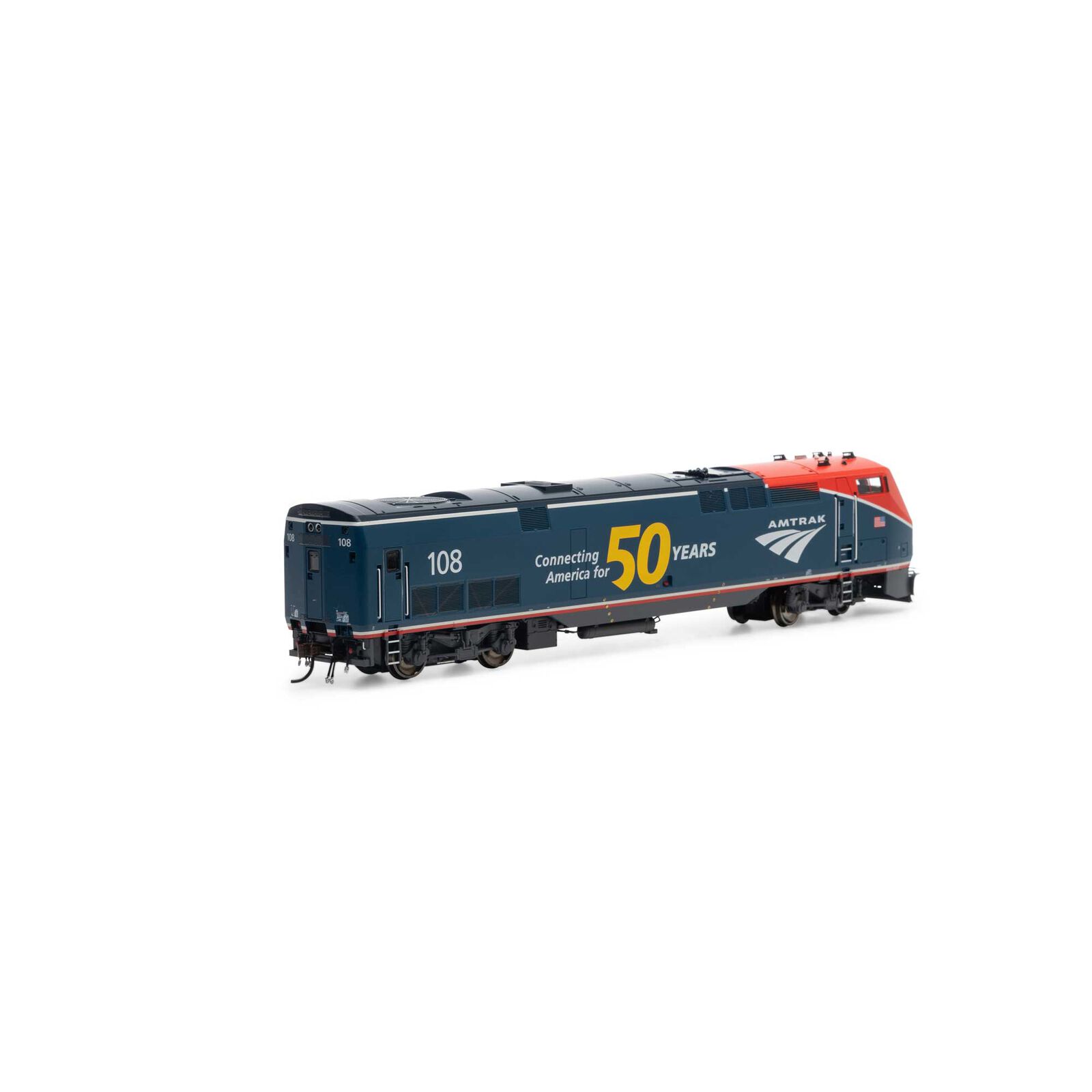 HO P42 with DCC & Sound, Amtrak/50th Phase VI #108 Model Train | Athearn