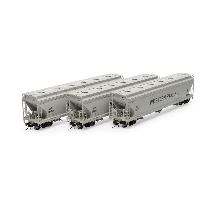 HO ACF 4600 3-Bay Center Flow Hopper, WP (3) Model Train | Athearn