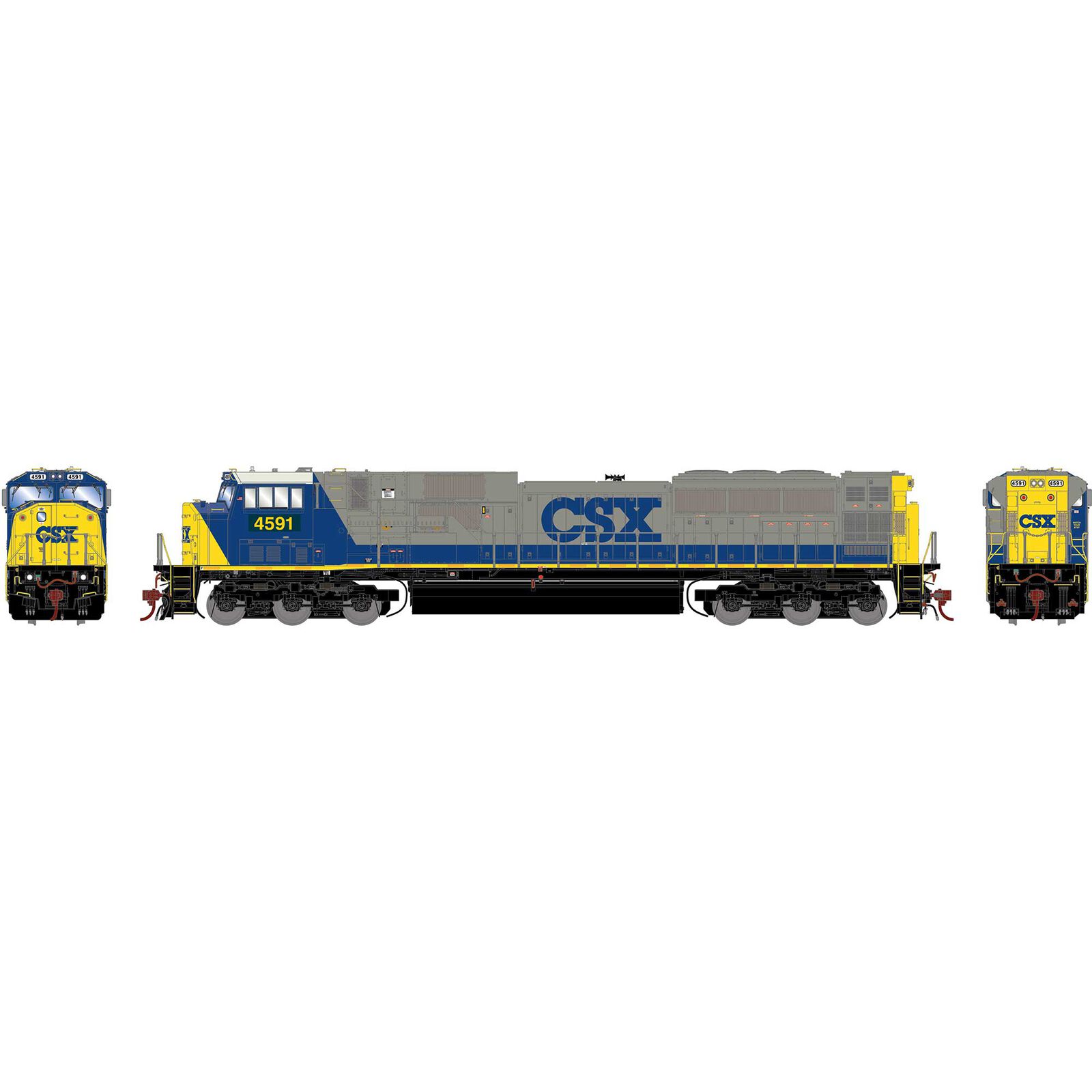 HO G2 SD80MAC with DCC & Sound, CSX/YN2 #4591 Model Train | Athearn | Athearn