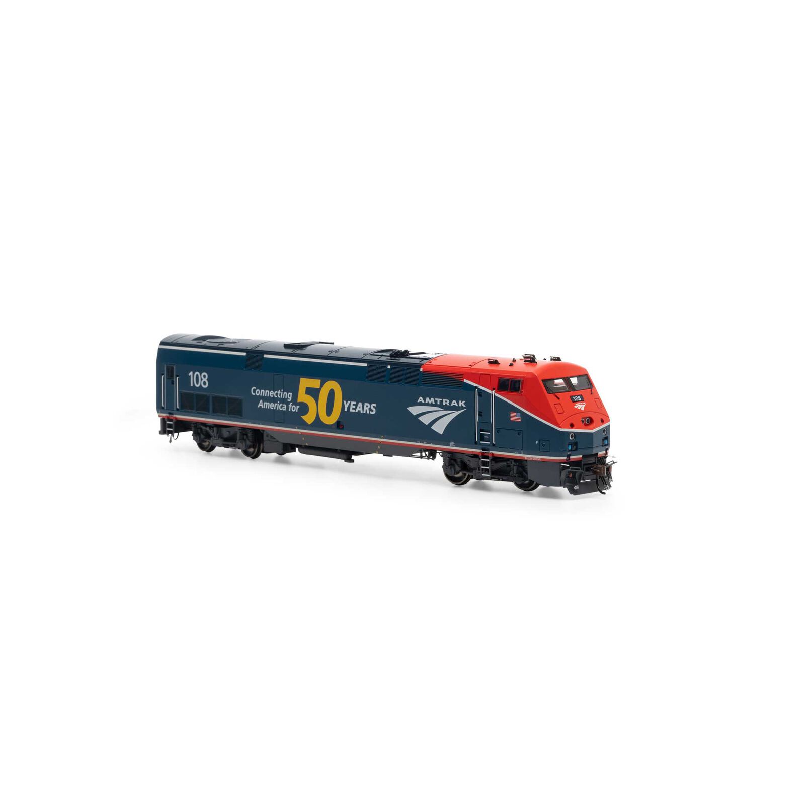 HO P42 with DCC & Sound, Amtrak/50th Phase VI #108 Model Train | Athearn
