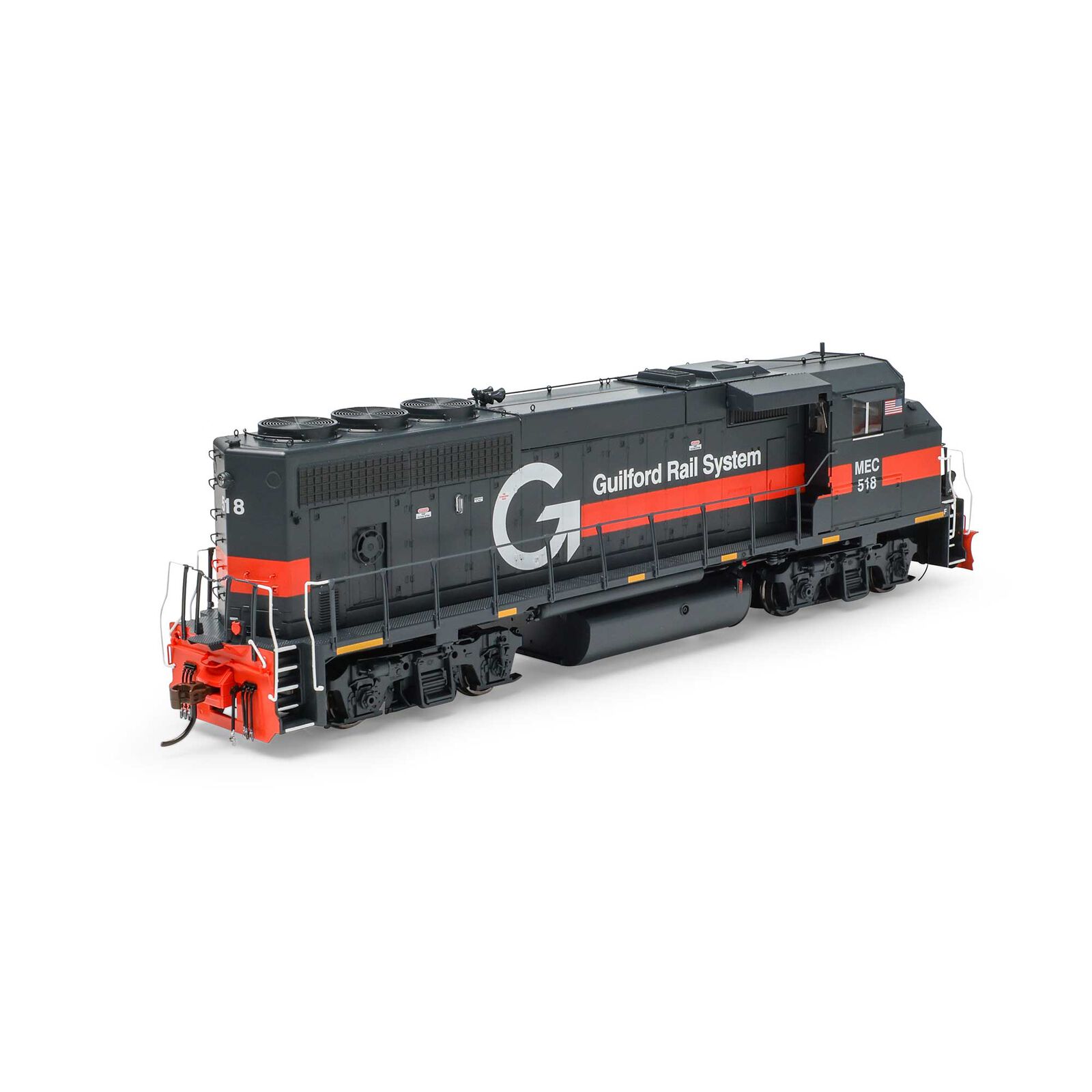HO GP40-2L Locomotive, Guilford/MEC #518 Model Train | Athearn