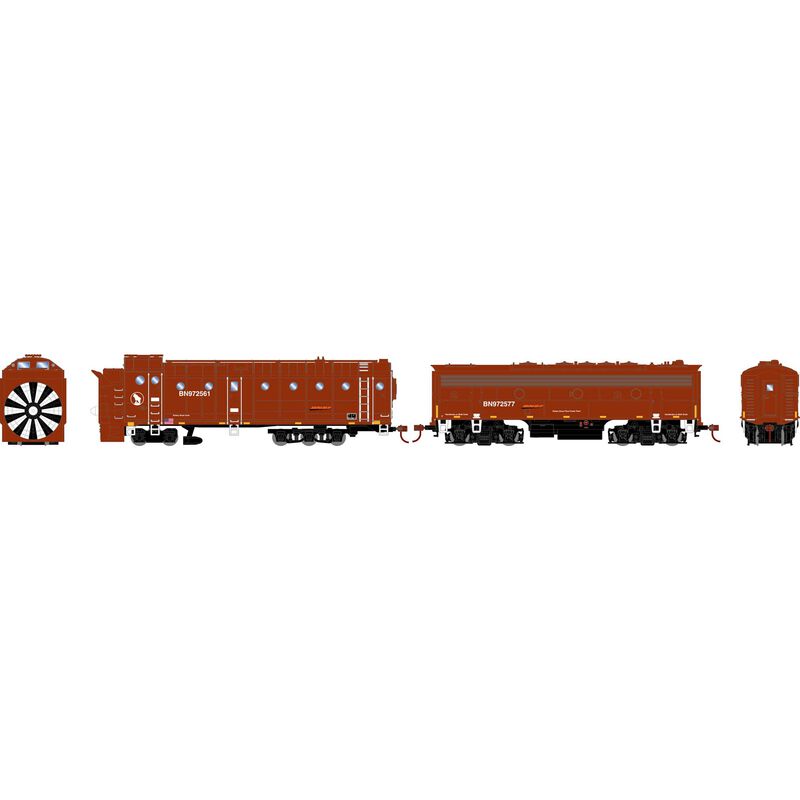 HO Rotary Snowplow & F7B Locomotive, BNSF #972561/#972577 Model Train ...