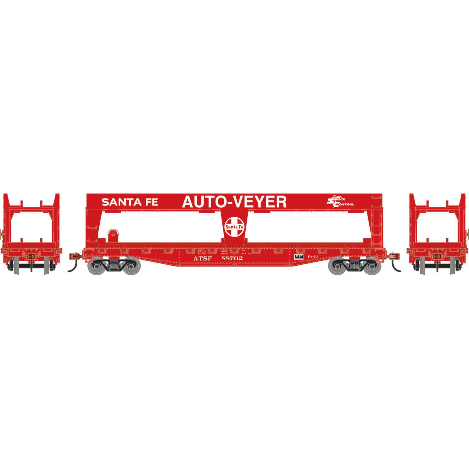 HO 50' Auto-Loader, ATSF #88762 Model Train | Athearn | Athearn