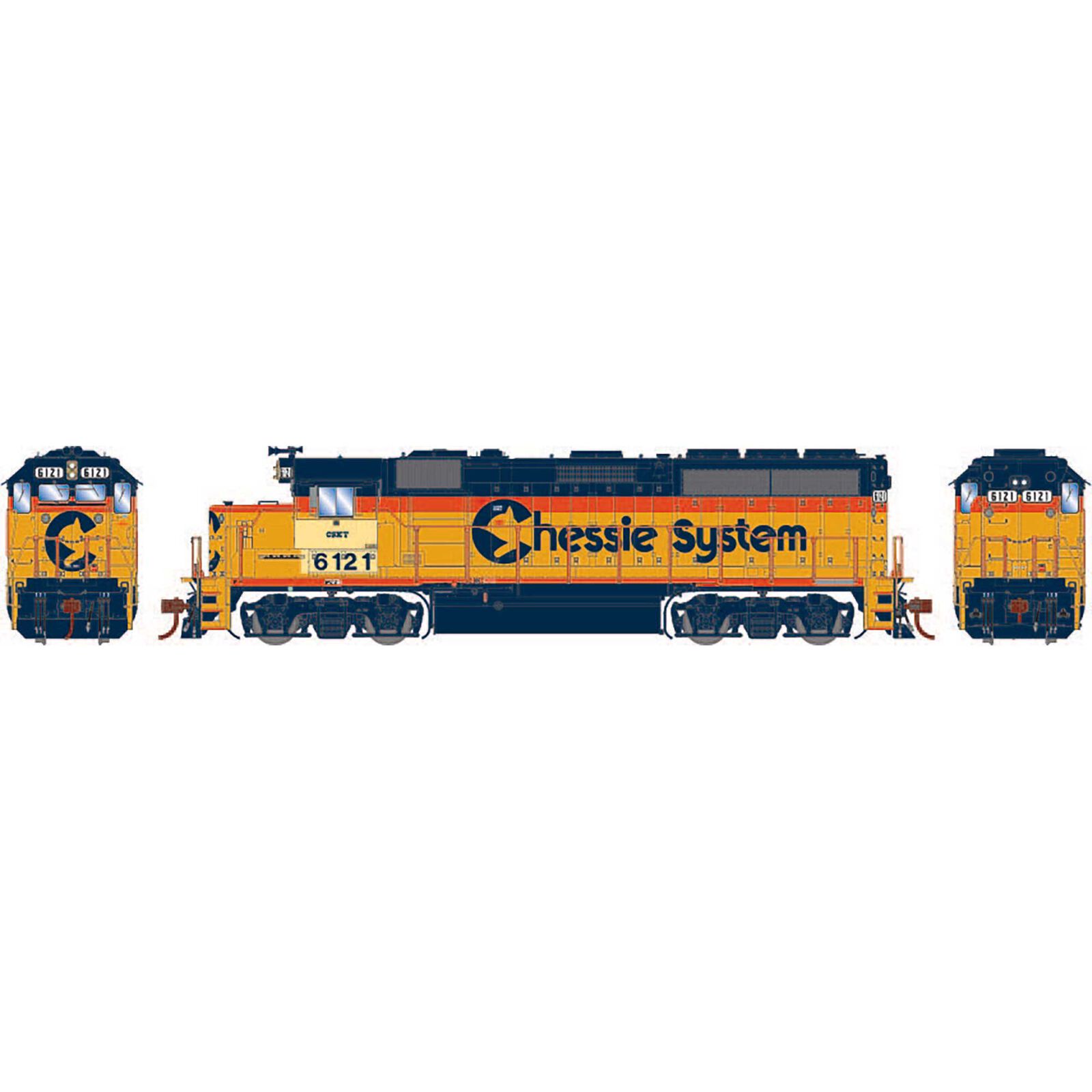 HO GP40-2, Chessie/CSX #6121 Model Train | Athearn | Athearn