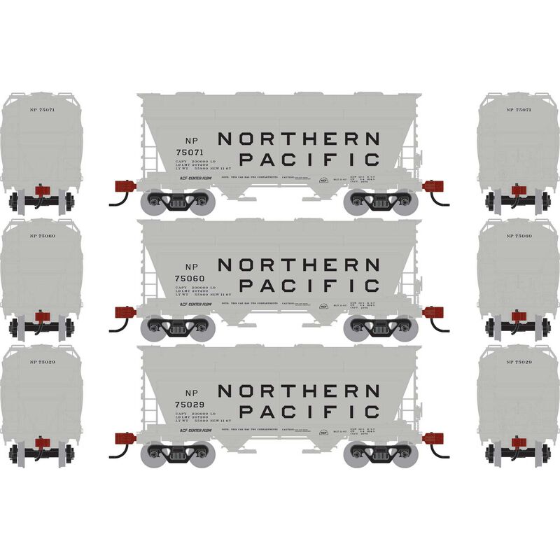 HO ACF 2970 Covered Hopper, NP #75029/75060/75071 (3) Model Train | Athearn