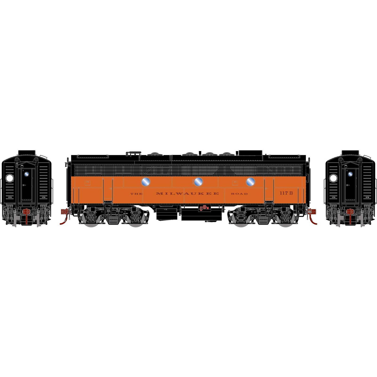 HO FP7A/F7B Locomotive with DCC & Sound, MILW #100A/117B Model Train ...