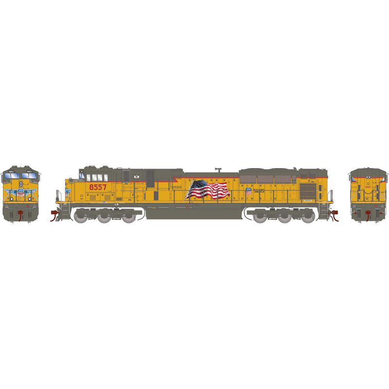 HO EMD SD90MAC-H Ph2 Locomotive, with DCC & Sound, UP 'Flag' Legendary Liveries #8557 Model ...