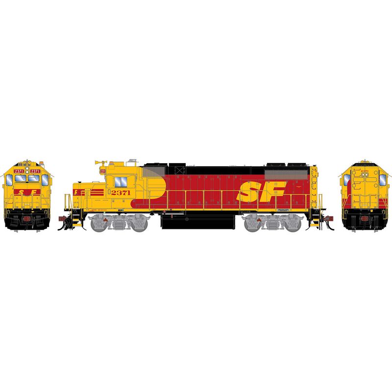 HO GEN GP38-2 Locomotive, ATSF 'Kodachrome' #2371 Model Train | Athearn
