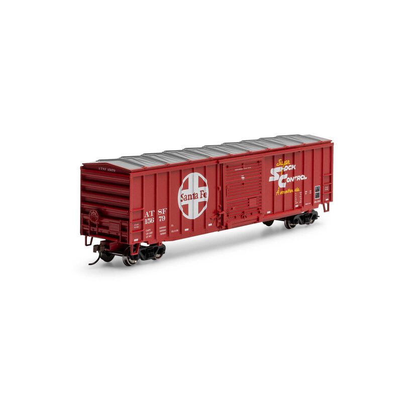 HO 50' ACF Outer Post Box Car, ATSF #15679 Model Train | Athearn