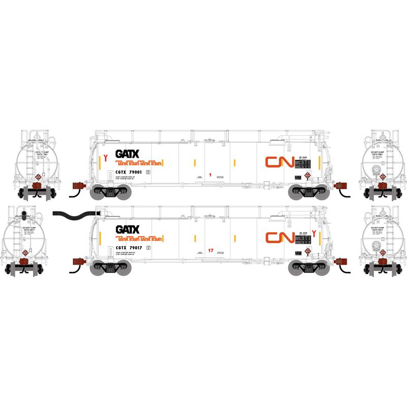 N TankTrain A/B, CGTX #79001/79017 (2) Model Train | Athearn