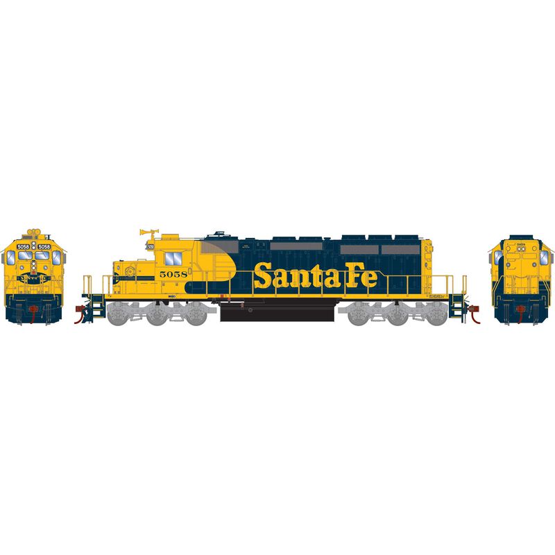 HO EMD SD40-2 Locomotive with DCC & Sound, ATSF #5058 Model Train | Athearn