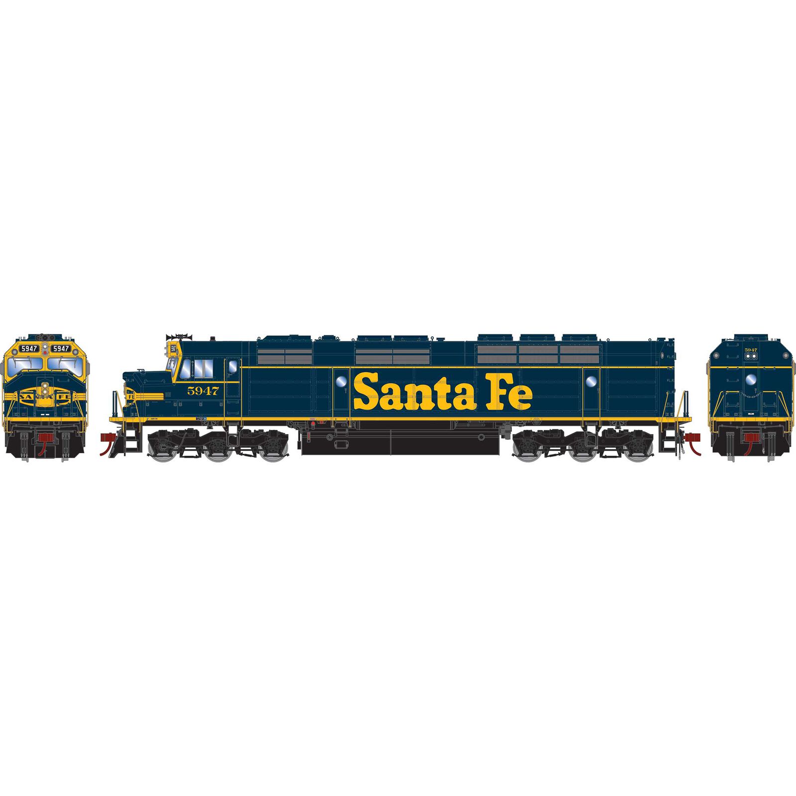 HO FP45 Locomotive with DCC & Sound, ATSF #5947 Model Train | Athearn