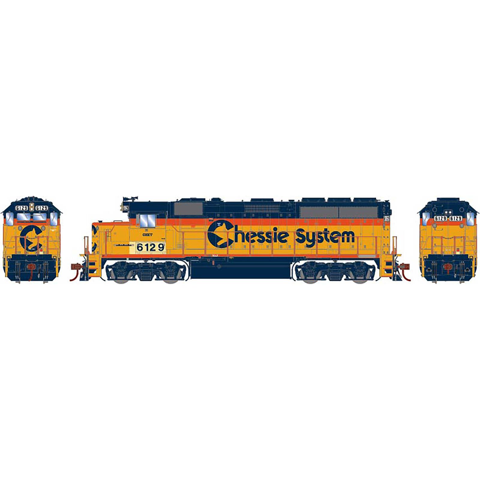 HO GP40-2, Chessie/CSX #6129 Model Train | Athearn