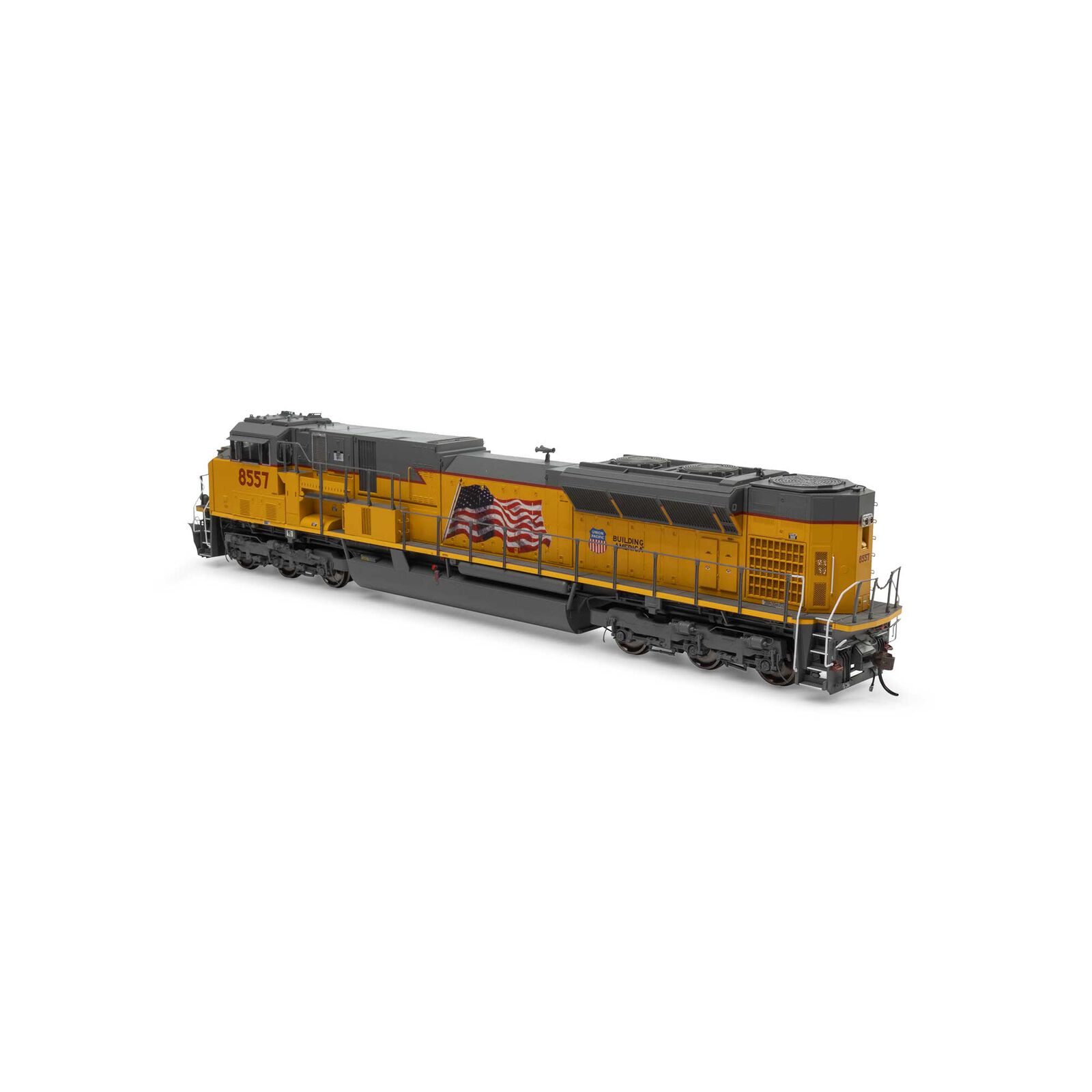 HO EMD SD90MAC-H Ph2 Locomotive, with DCC & Sound, UP 'Flag' Legendary Liveries #8557 Model ...