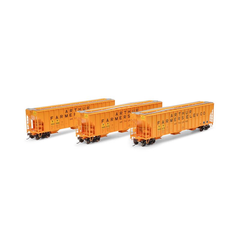HO FMC 4700 Covered Hopper, BN 'Ex-AFEX' #463566 / 463572 / 463574 (3 ...