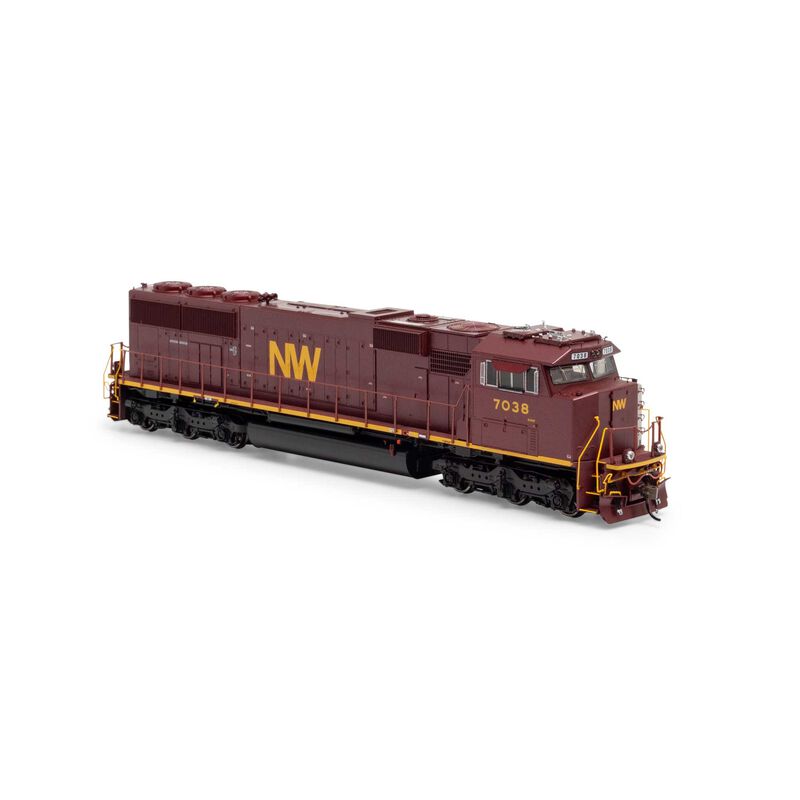 HO SD60E Locomotive with DCC & Sound, NS / NW / Heritage #7038 Model Train | Athearn | Athearn