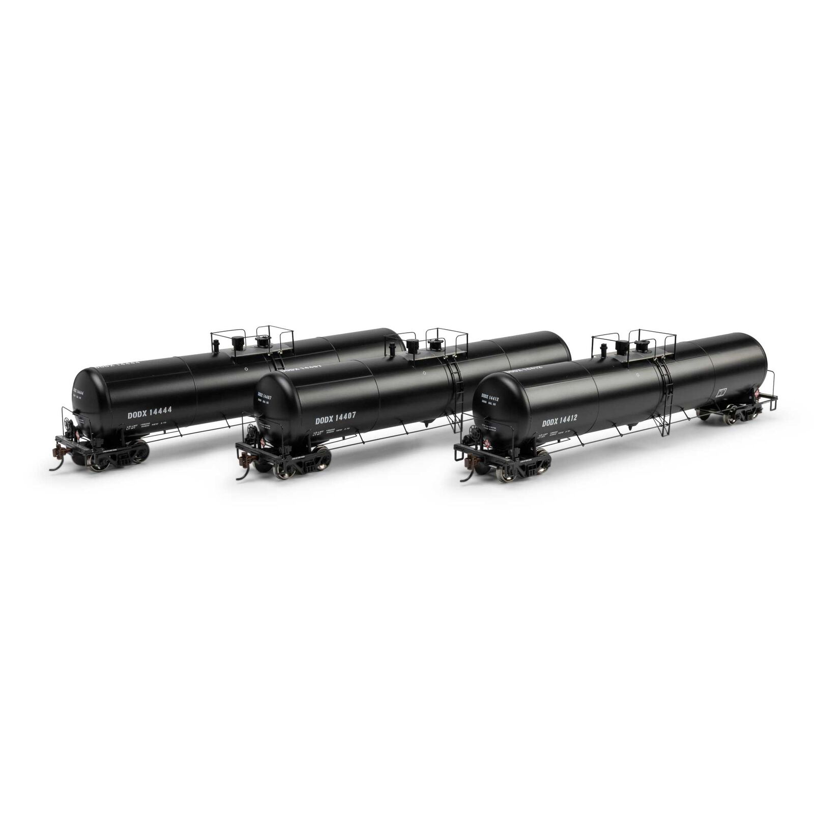 Athearn HO ATH 30K Ethanol Tank Car, DODX #14407/14412/14444 (3) Model ...